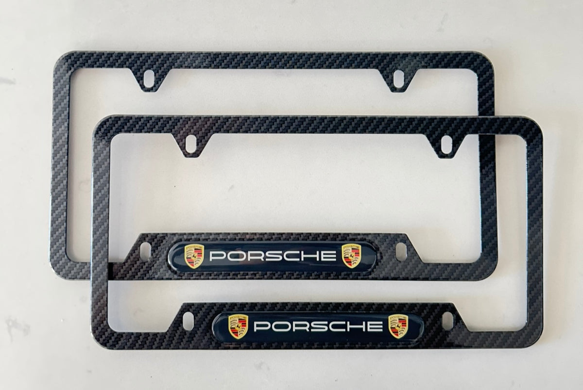 Porsche License Plate Frame (Carbon Fiber Style) — Immortal Group